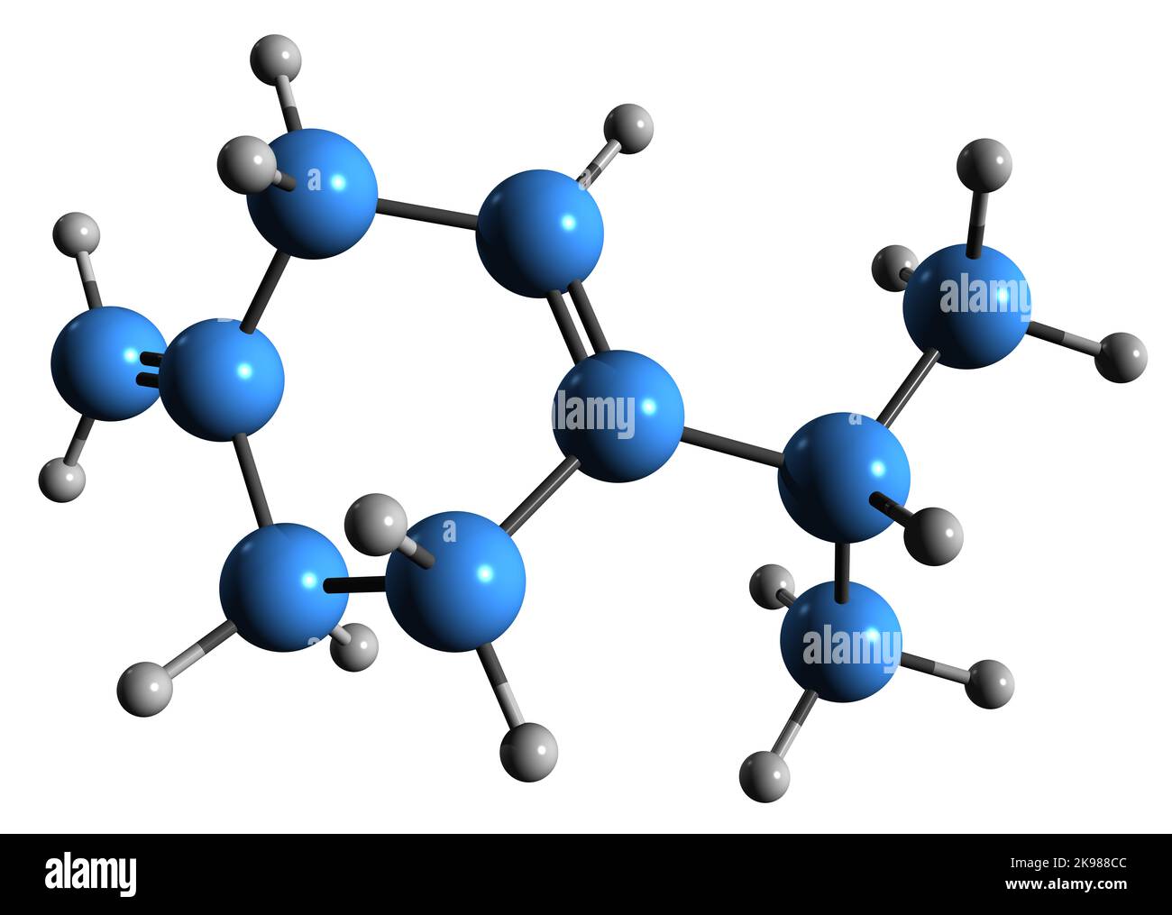 3D image of beta-Terpinene skeletal formula - molecular chemical ...