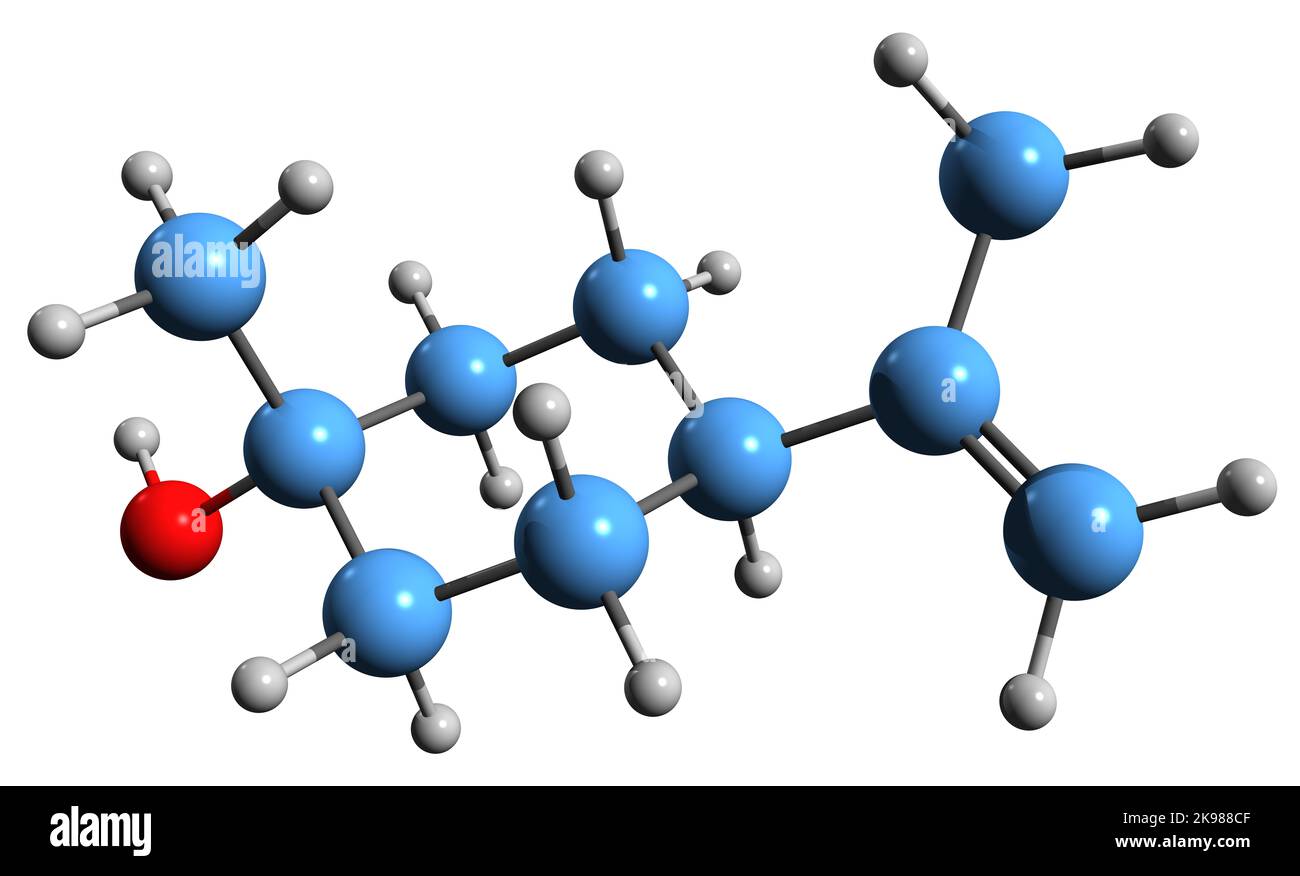 3D image of beta-Terpineol skeletal formula - molecular chemical ...