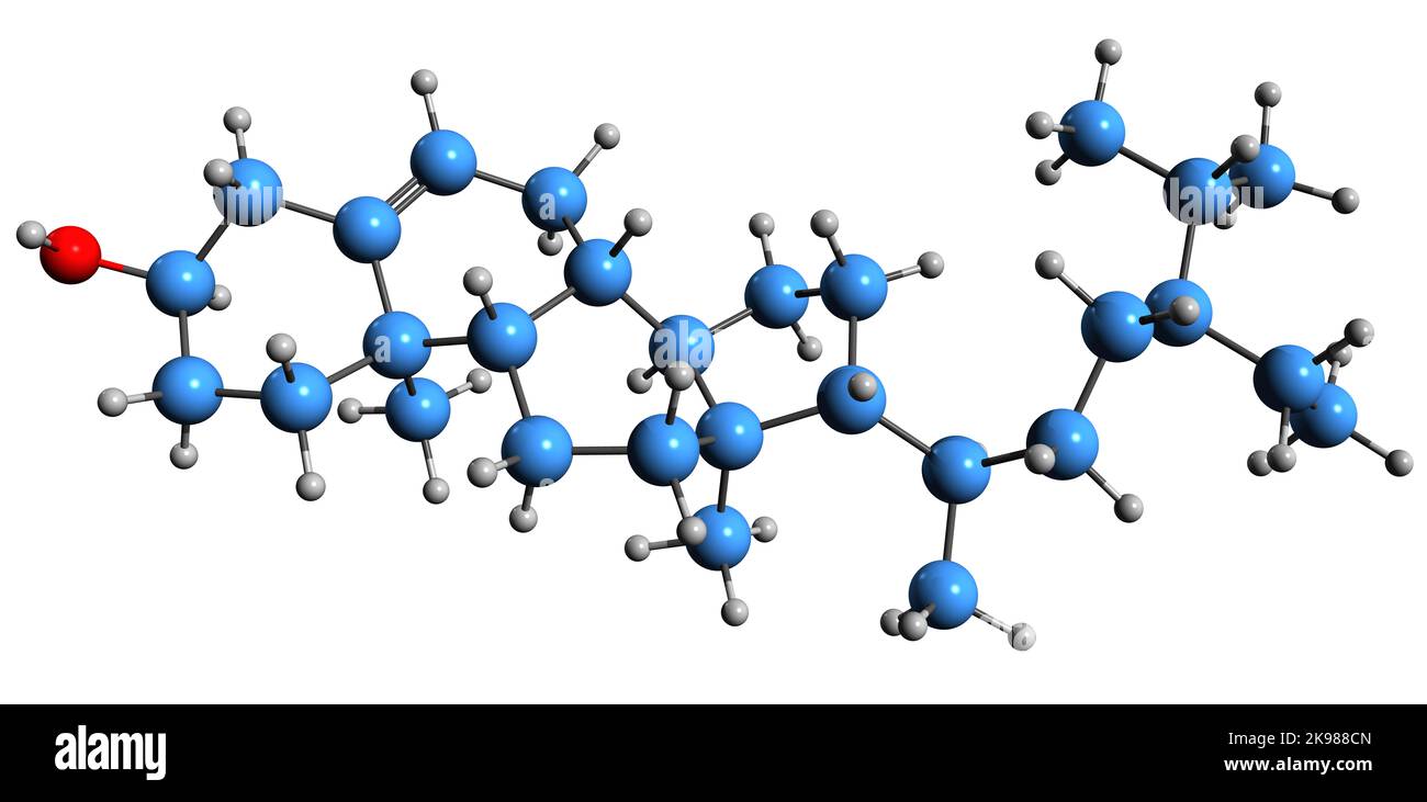 3D image of beta-Sitosterol skeletal formula - molecular chemical ...