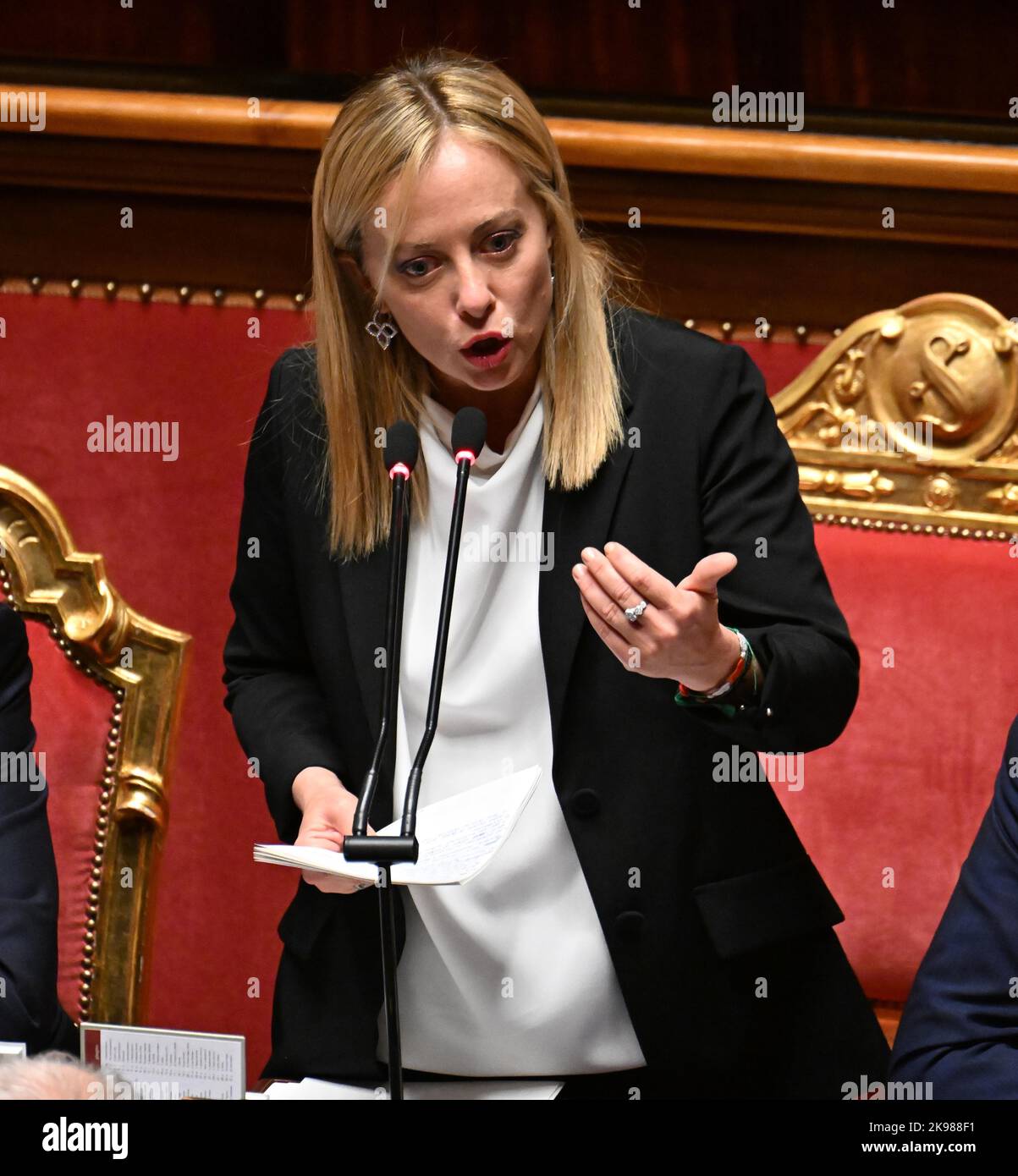 Rome, Italy. 26th Oct, 2022. Italian Prime Minister Giorgia Meloni ...