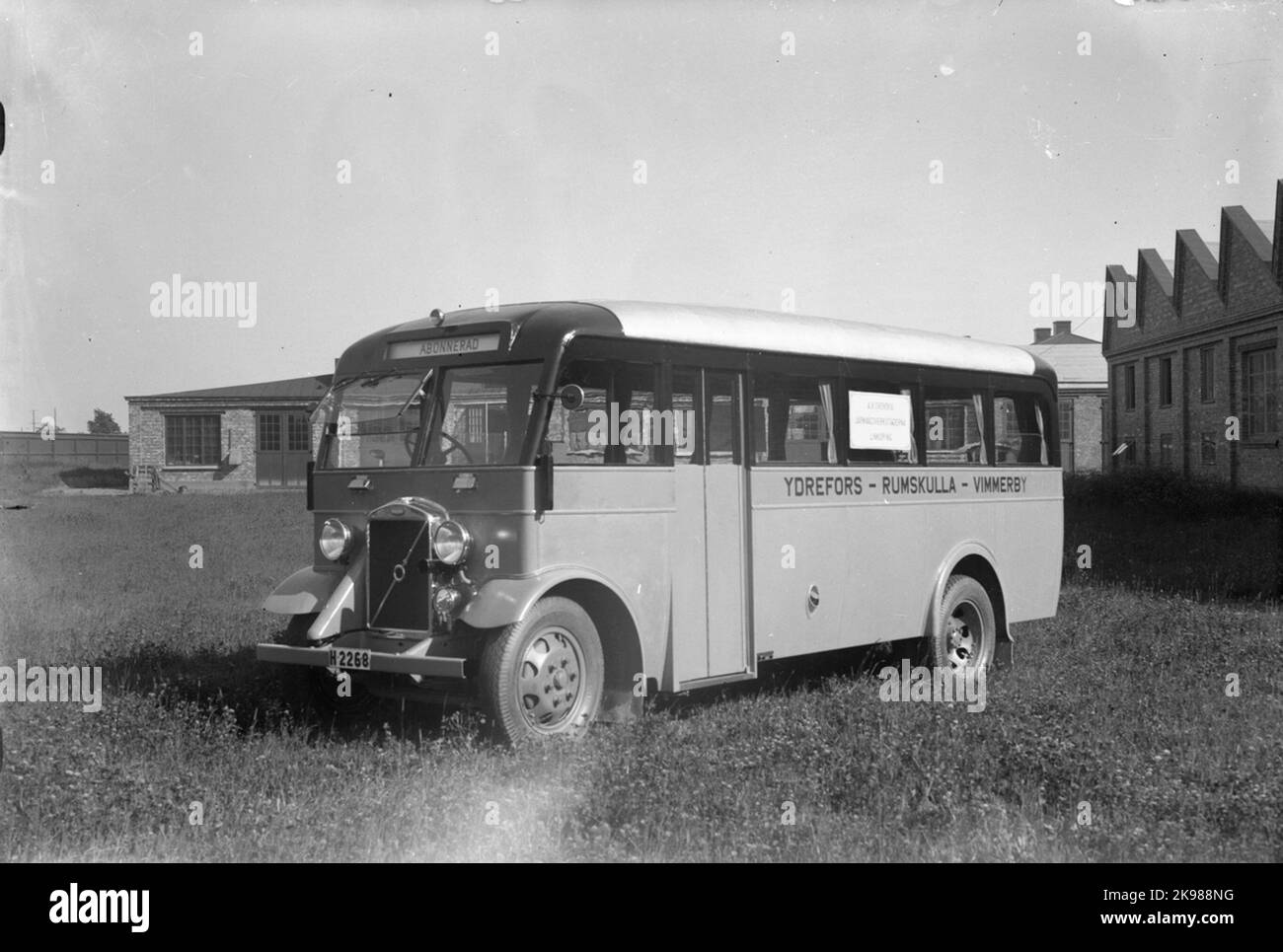 Volvo Bulldog bus for H Söderholm, Ydre. For the line Ydrefors ...