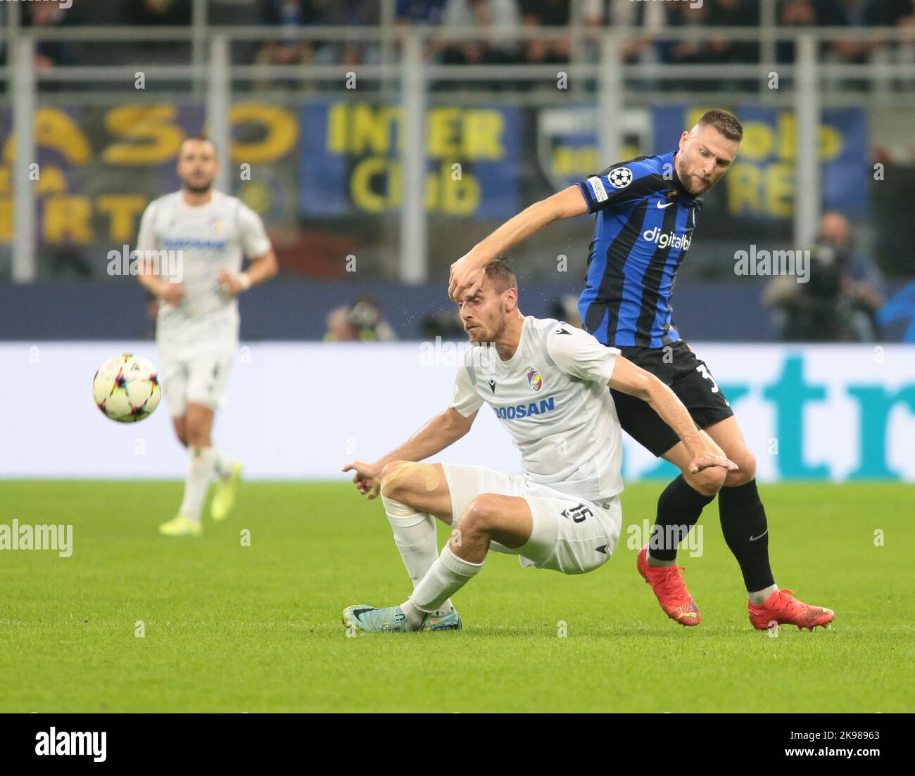 Milan Skriniar of Fc Inter and Tomas Chory of Fc Viktoria Plzen during ...