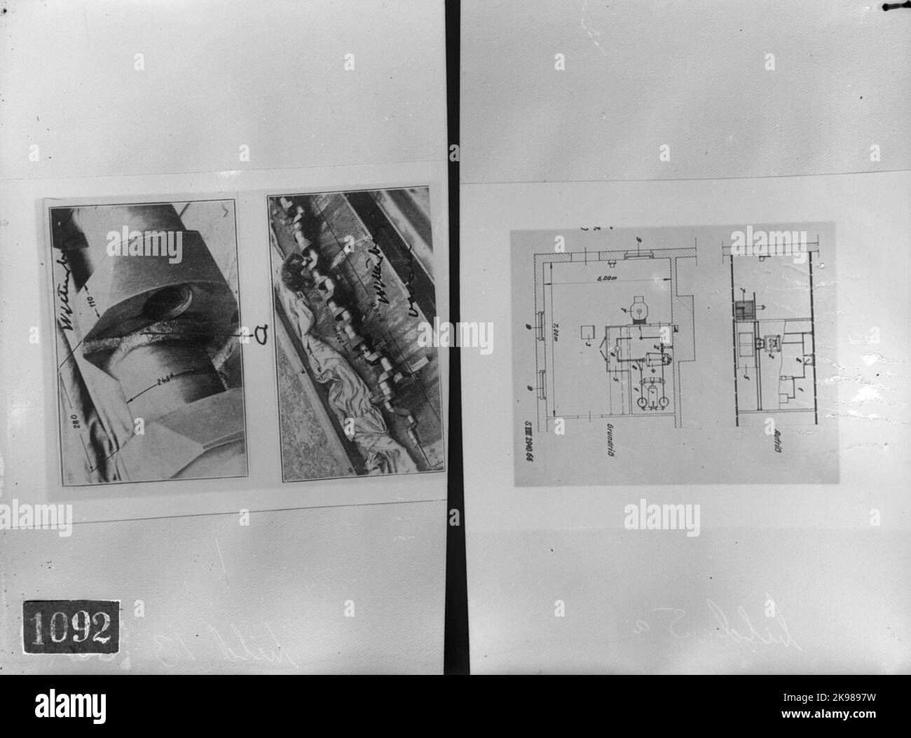 Two pictures. Welding test + drawing local Stock Photo - Alamy