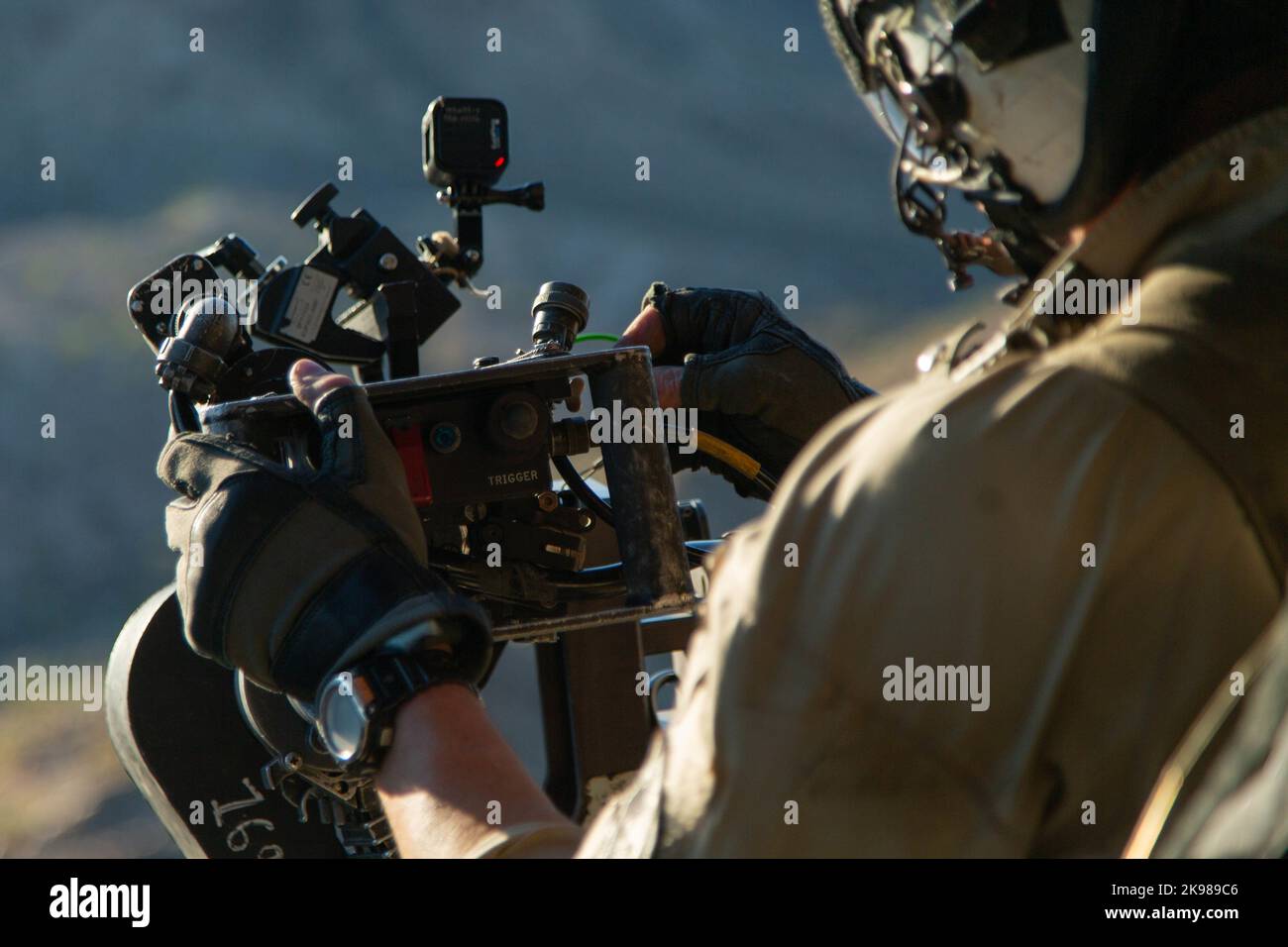 U.S. Marine Corps Gunnery Sgt. Daniel Basan, from Miami, Florida, a UH ...