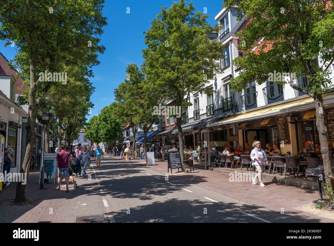 The village Domburg in Zeeland, seaside resort, coast, dune landscape ...