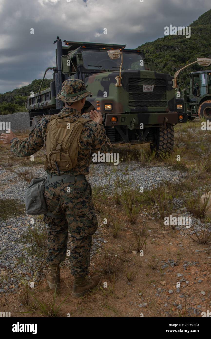 A U.S. Marine with Marine Wing Support Squadron (MWSS) 172 ground ...