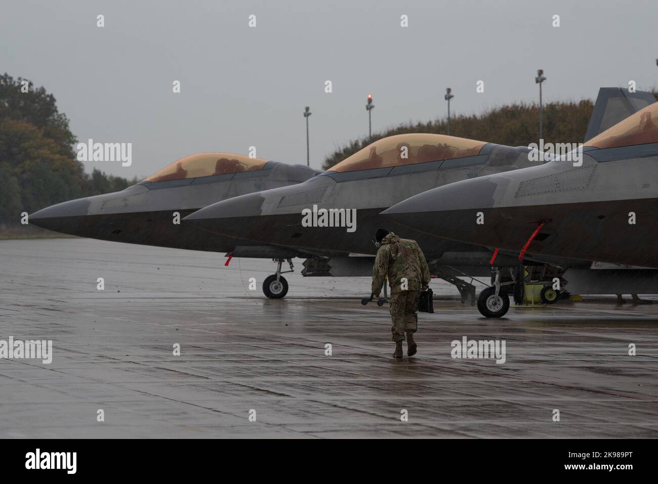 A U.S. Air Force maintainer assigned to the 90th Expeditionary Fighter ...
