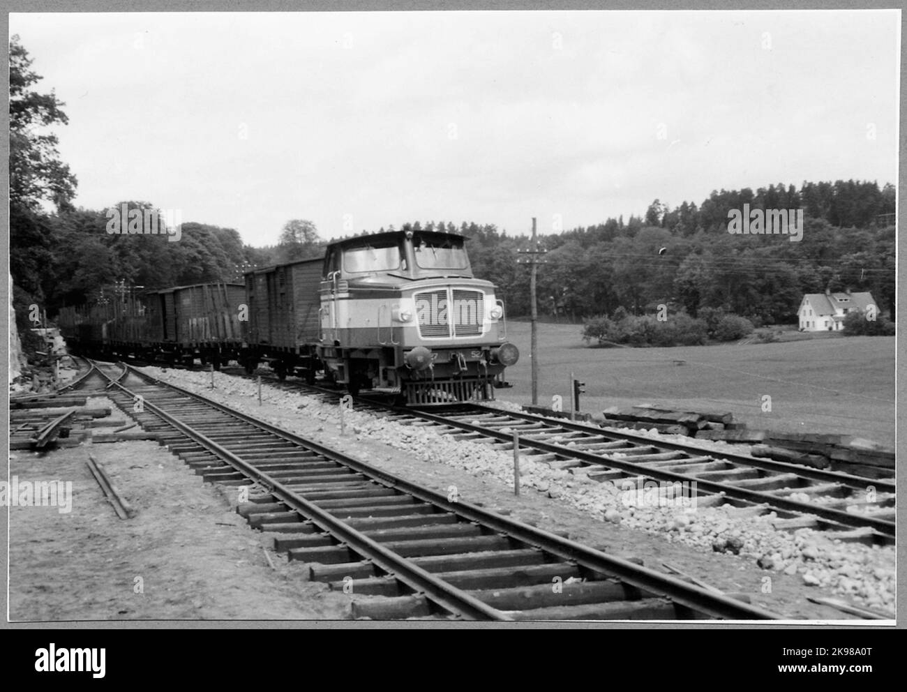 The State Railways, SJ Z65 527. The first freight train arrives at ...