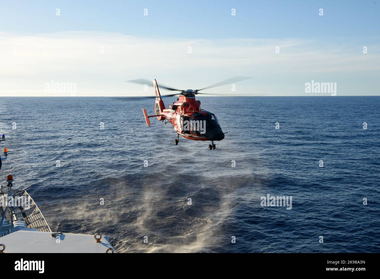 Coast Guard Air Station Houston MH-65 Dolphin helicopter crew flies ...