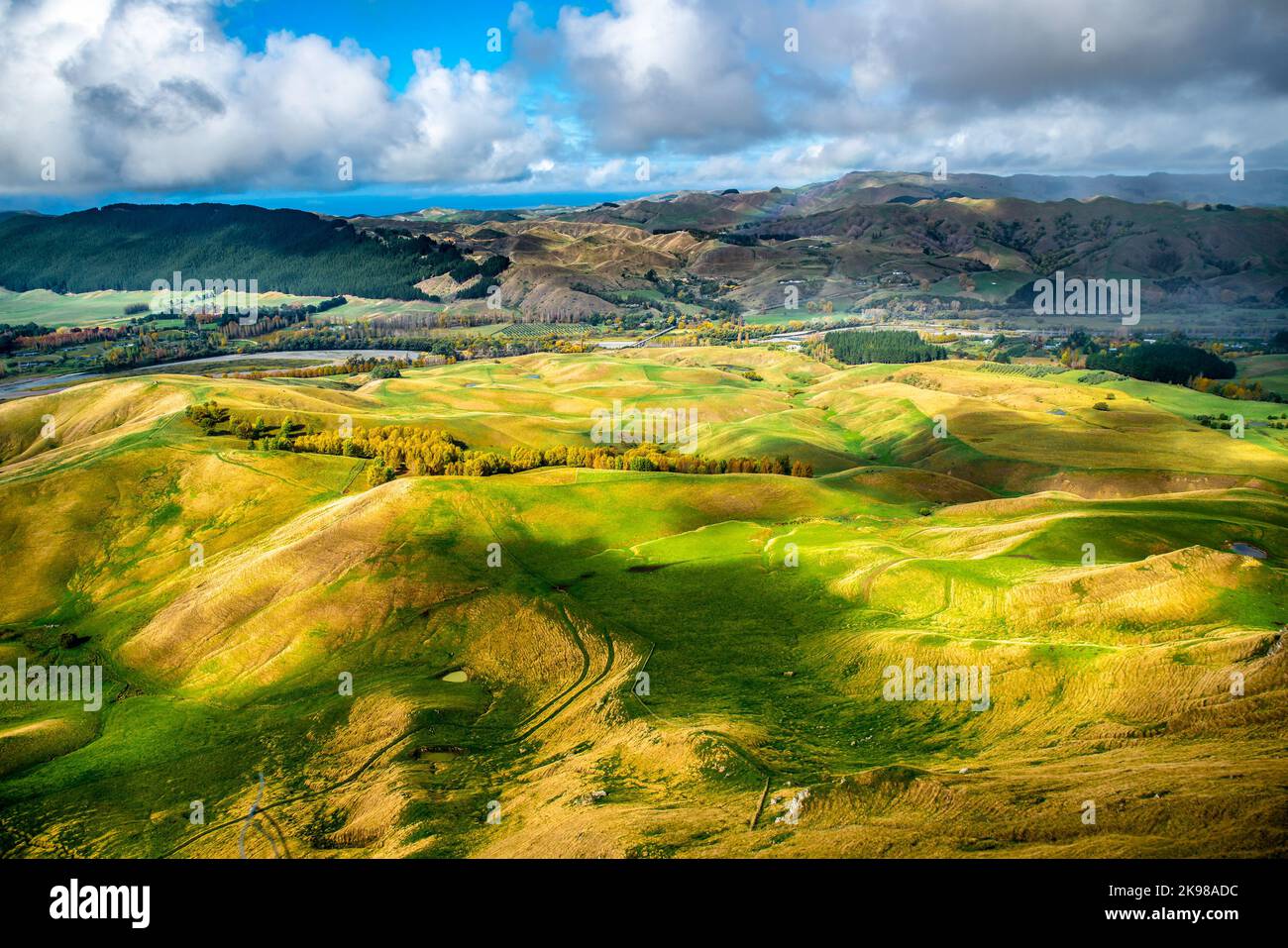 Sunshine and shadows on the stunning agricultural farmland around the ...
