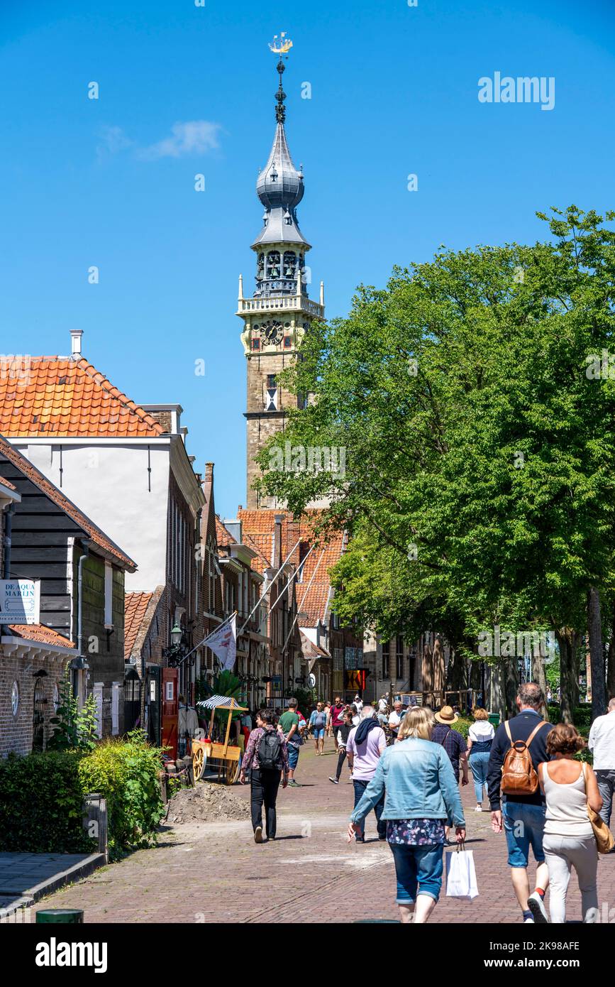 The town of Veere, province of Zeeland, the old town hall, market ...