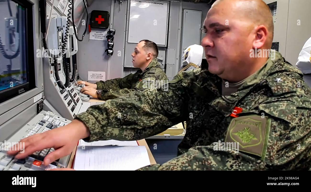 Russian operators conduct work during a Yars intercontinental ballistic ...