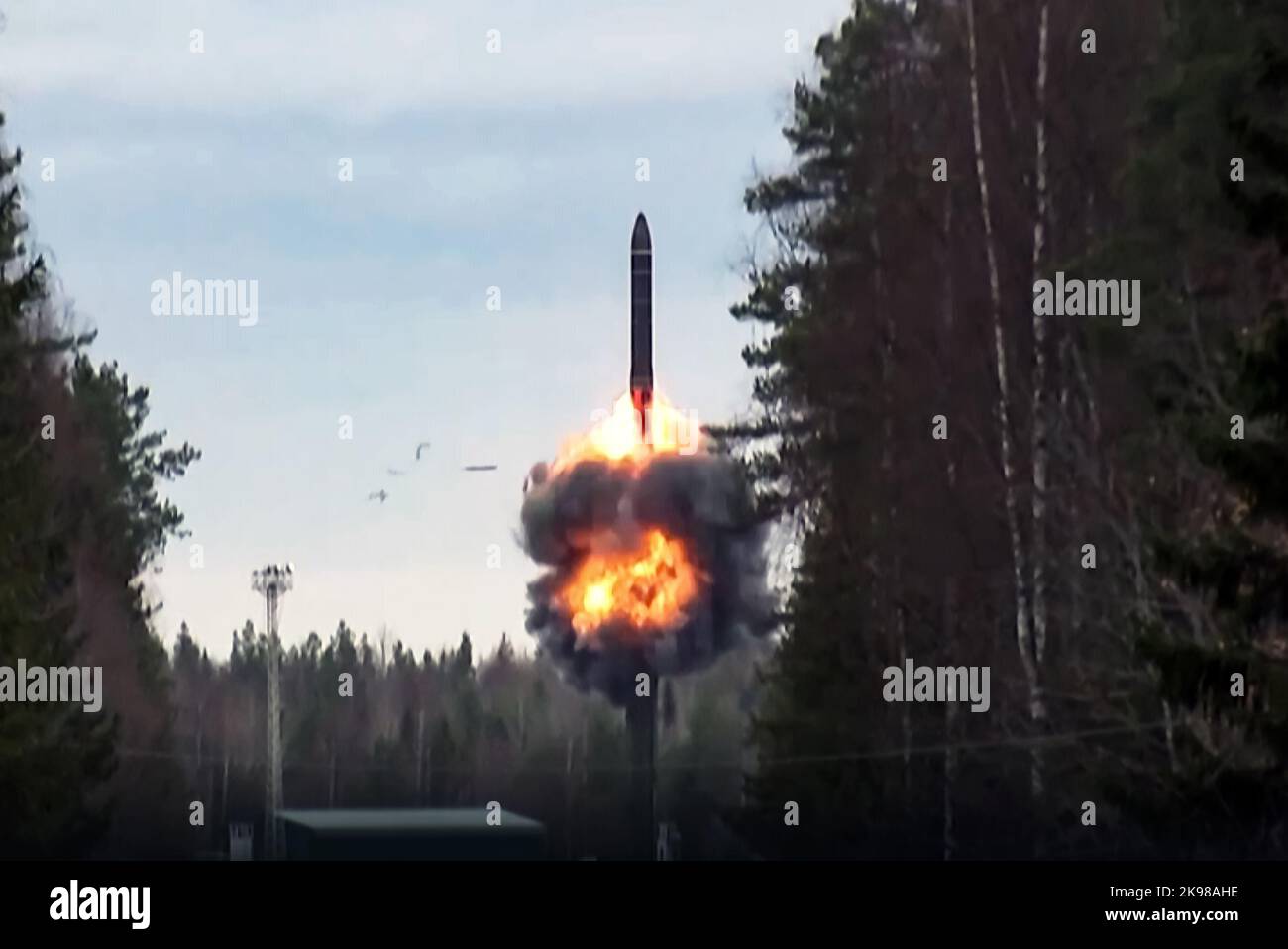 A Yars intercontinental ballistic missile is test-fired as part of ...