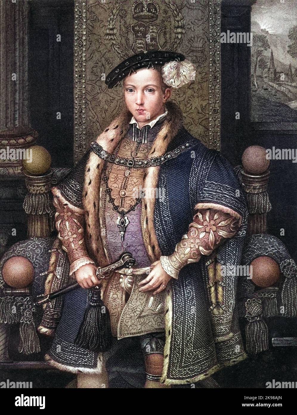 King Edward VI portrait colour Stock Photo - Alamy