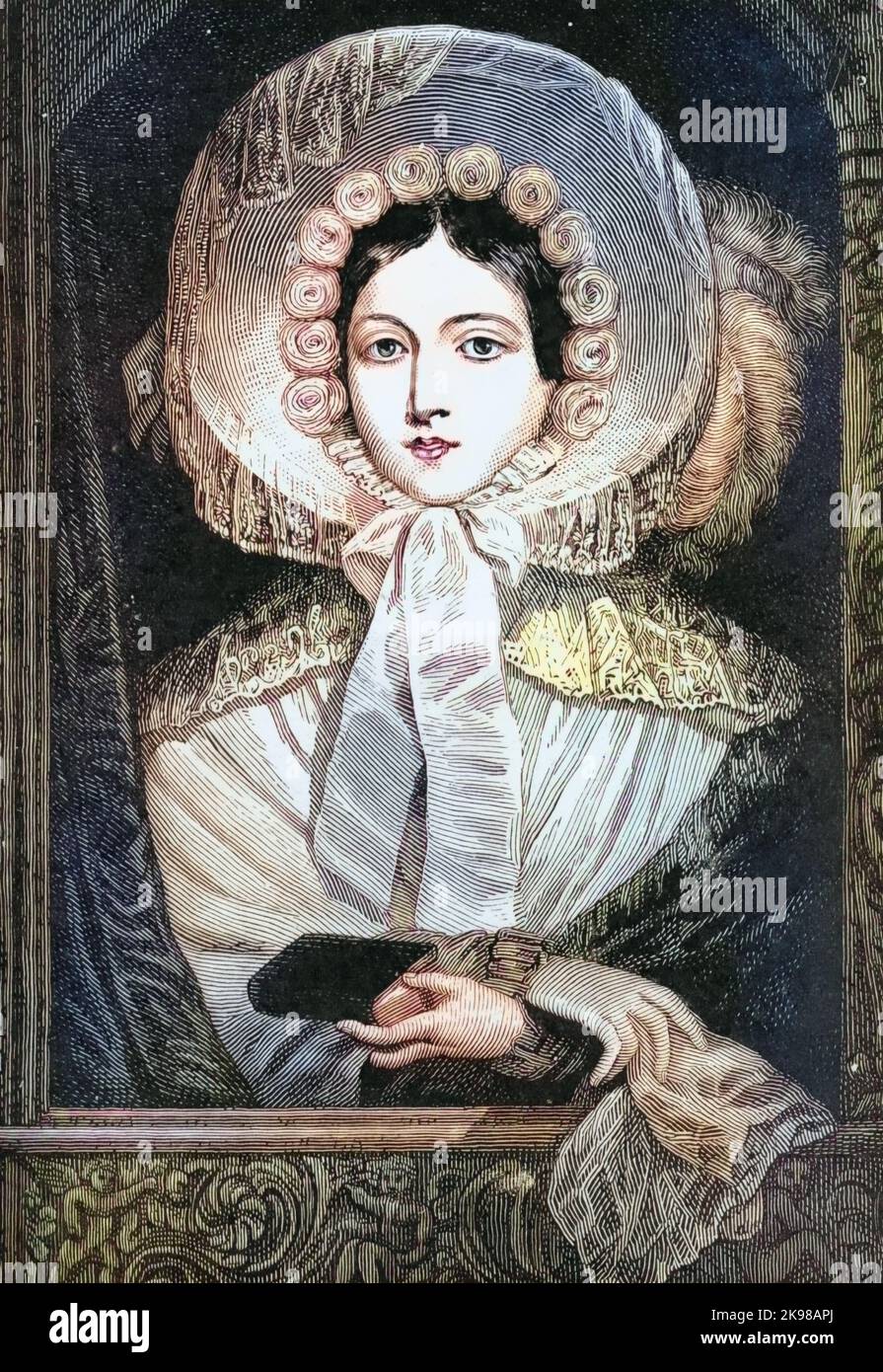 Young Queen Victoria in coach colourised image mid 19th century Stock ...