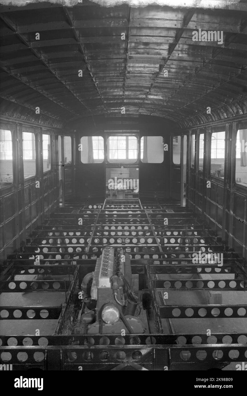 Interior steel frame rail bus sdj Stock Photo - Alamy