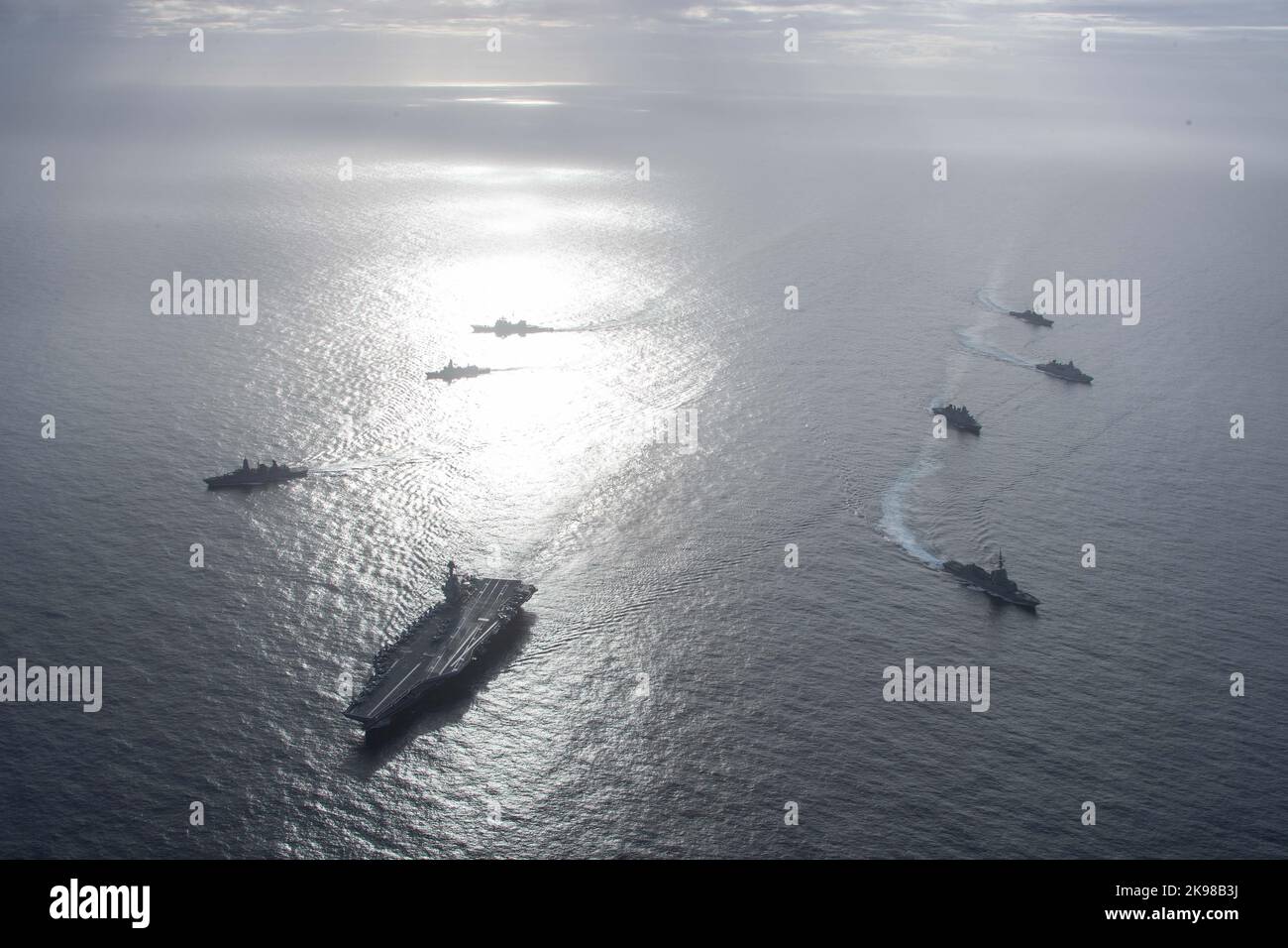 The first-in-class aircraft carrier USS Gerald R. Ford (CVN 78) steams ...