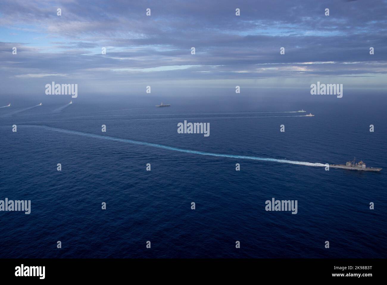 The first-in-class aircraft carrier USS Gerald R. Ford (CVN 78) steams ...