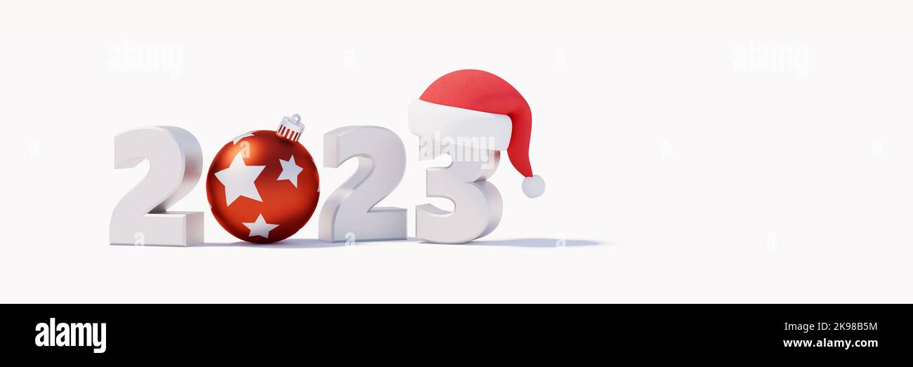 Happy New Year 2023 background for Greeting cards on white background ...