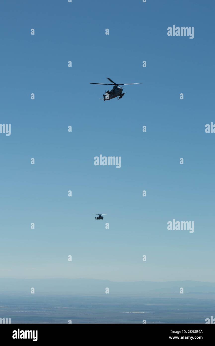 U.S. Marine Corps AH-1Z Vipers assigned to Marine Aviation Weapons and ...