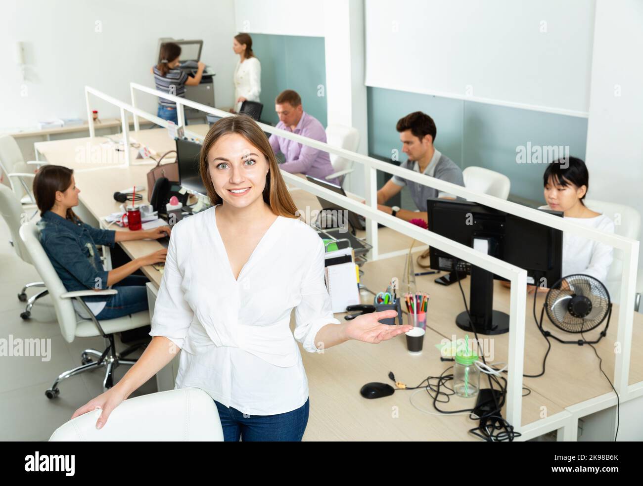 Girl working in office during hi-res stock photography and images - Alamy