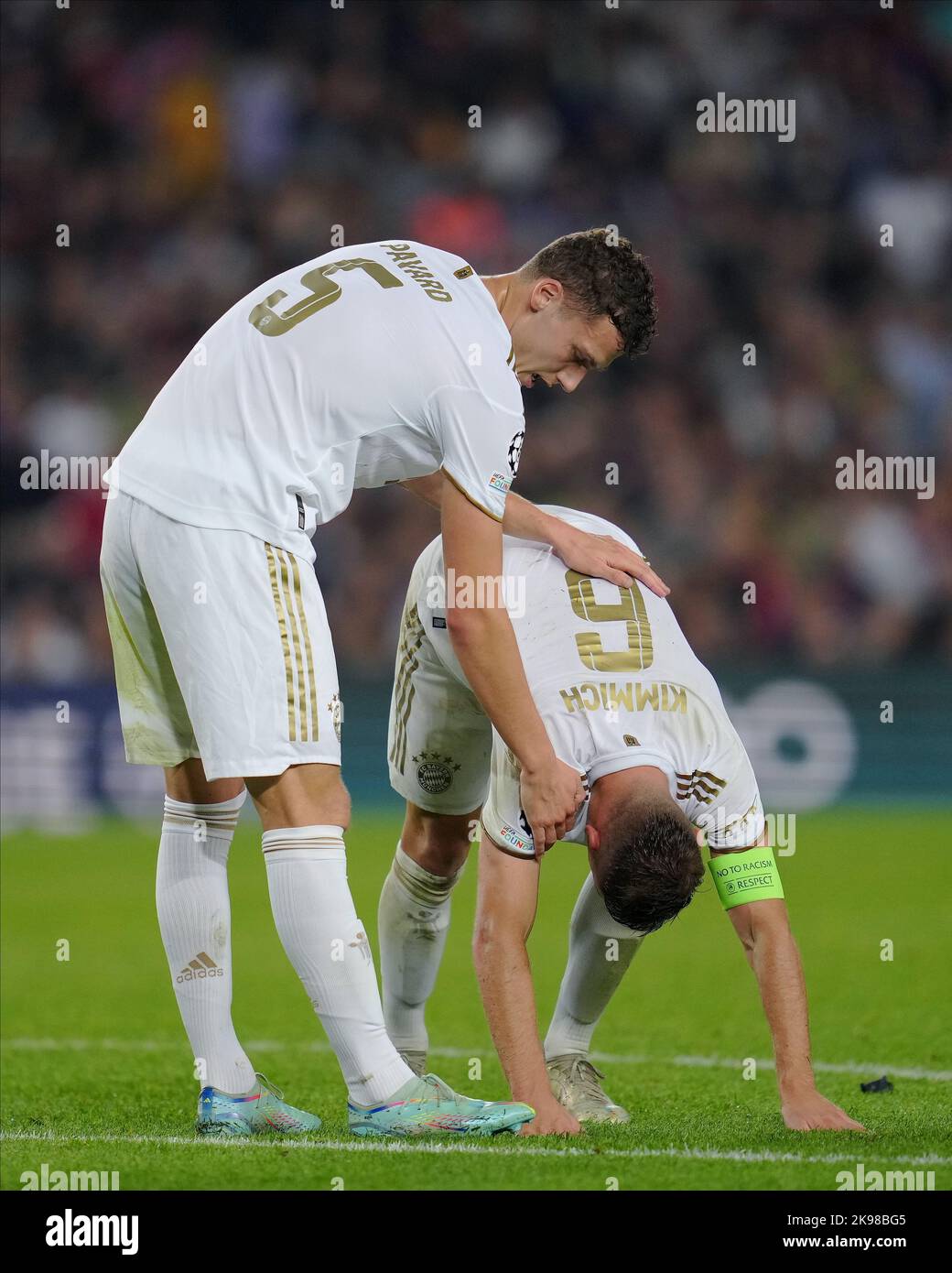 Barcelona, Spain. October 26, 2022, Benjamin Pavard of FC Bayern Munich ...