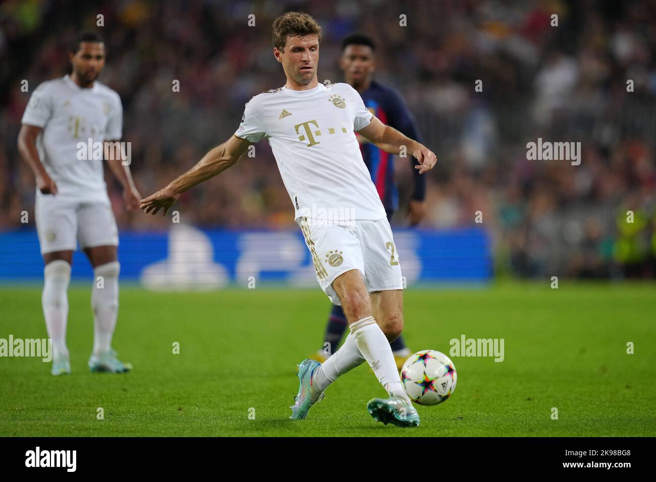 Barcelona, Spain. October 26, 2022, Thomas Muller of FC Bayern Munich ...