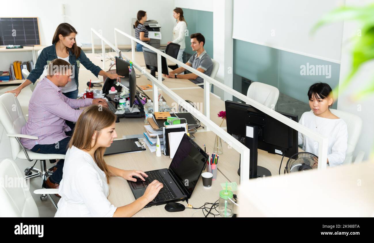 group of successful business people during daily work Stock Photo - Alamy