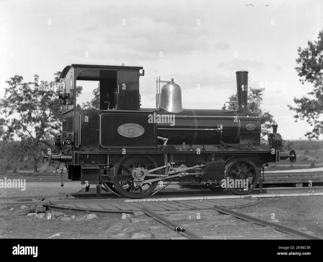 GHB Lok 12. Delivery photo. Steam locomotive on the turntable. The ...