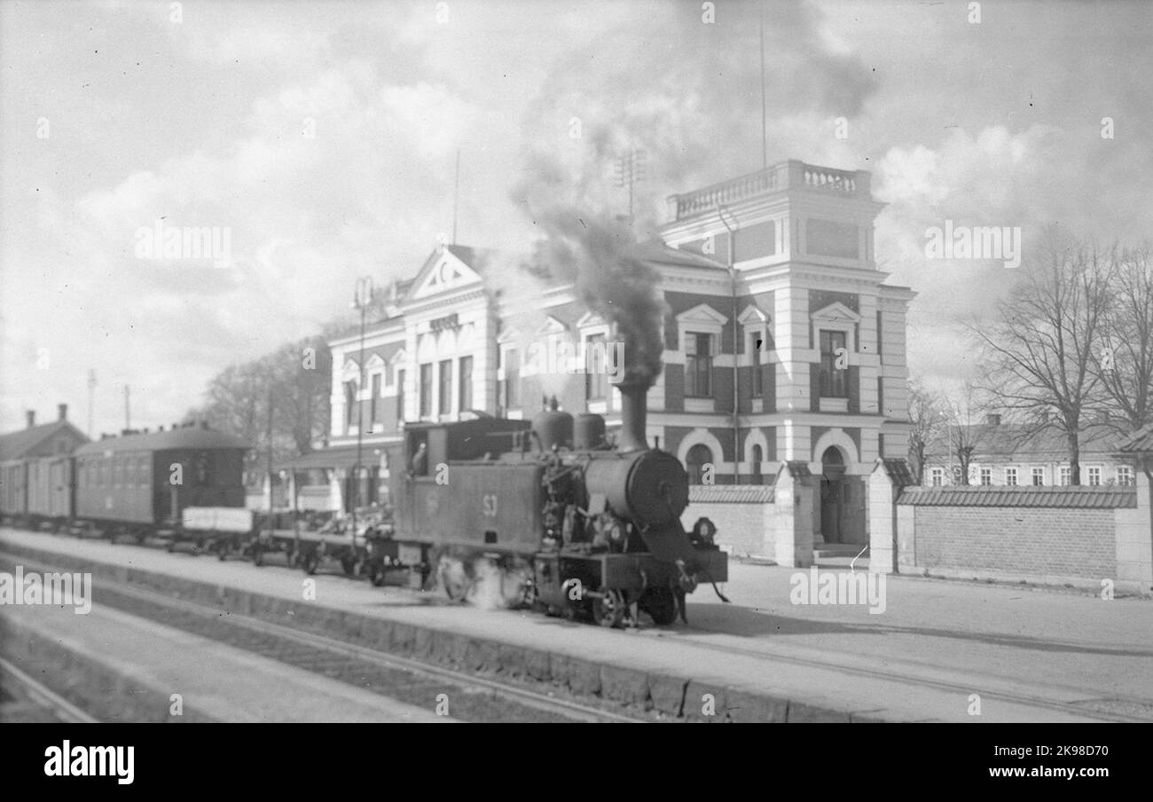Station built in 1873. Newly built station house, two floors in brick ...