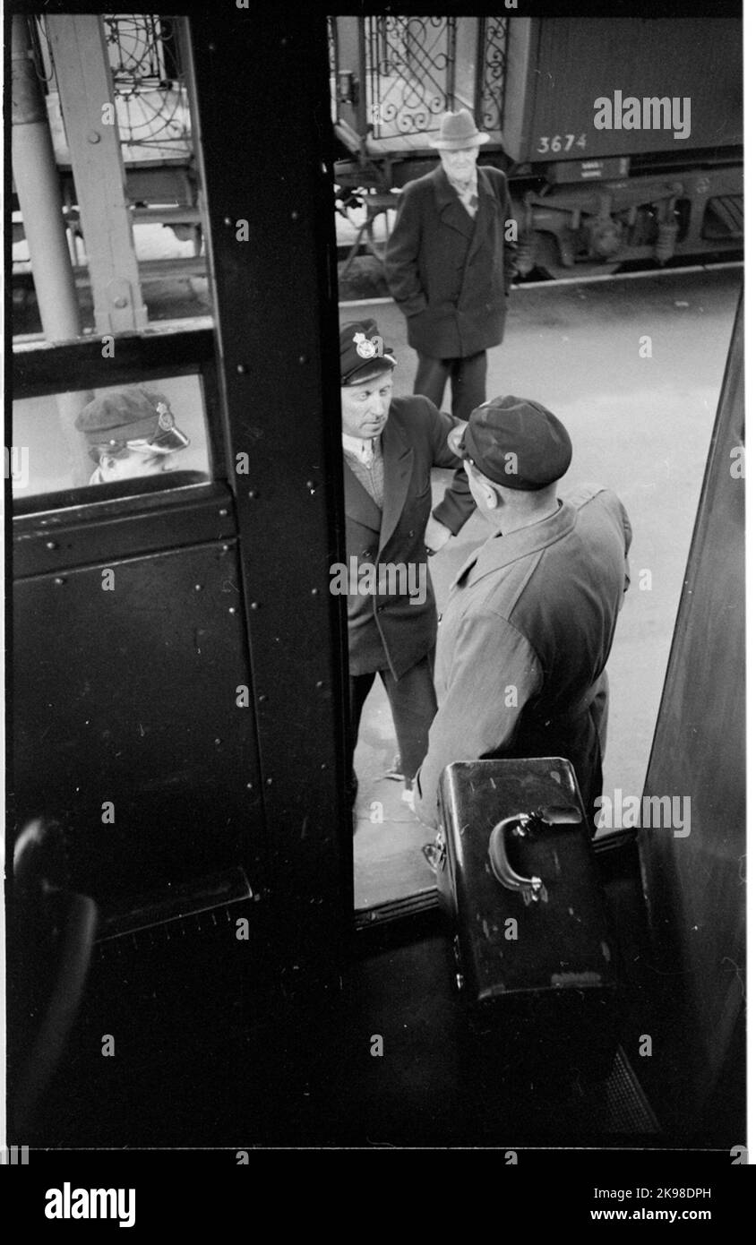 Locomotive driver when boarding locomotives Stock Photo - Alamy