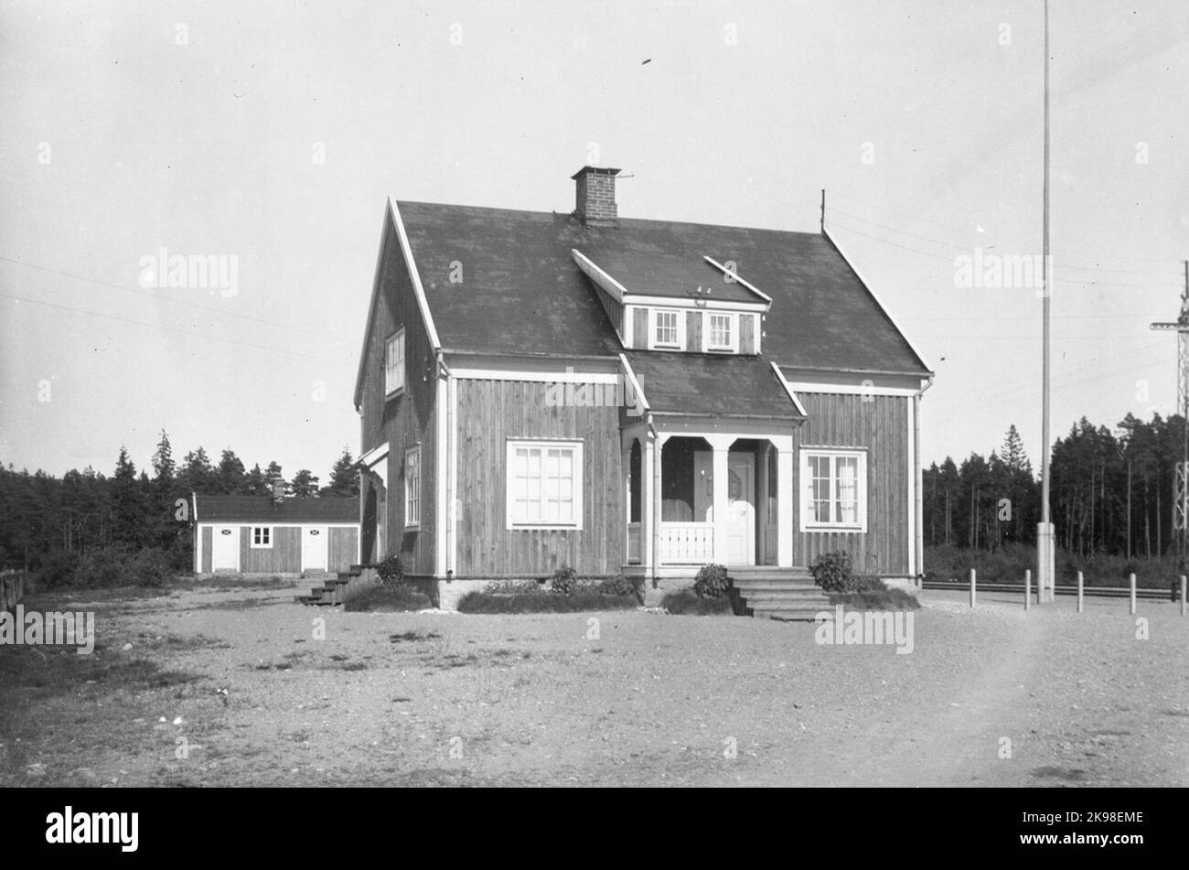 At Lenhovda Station.station built in 1922. One -storey station house in ...
