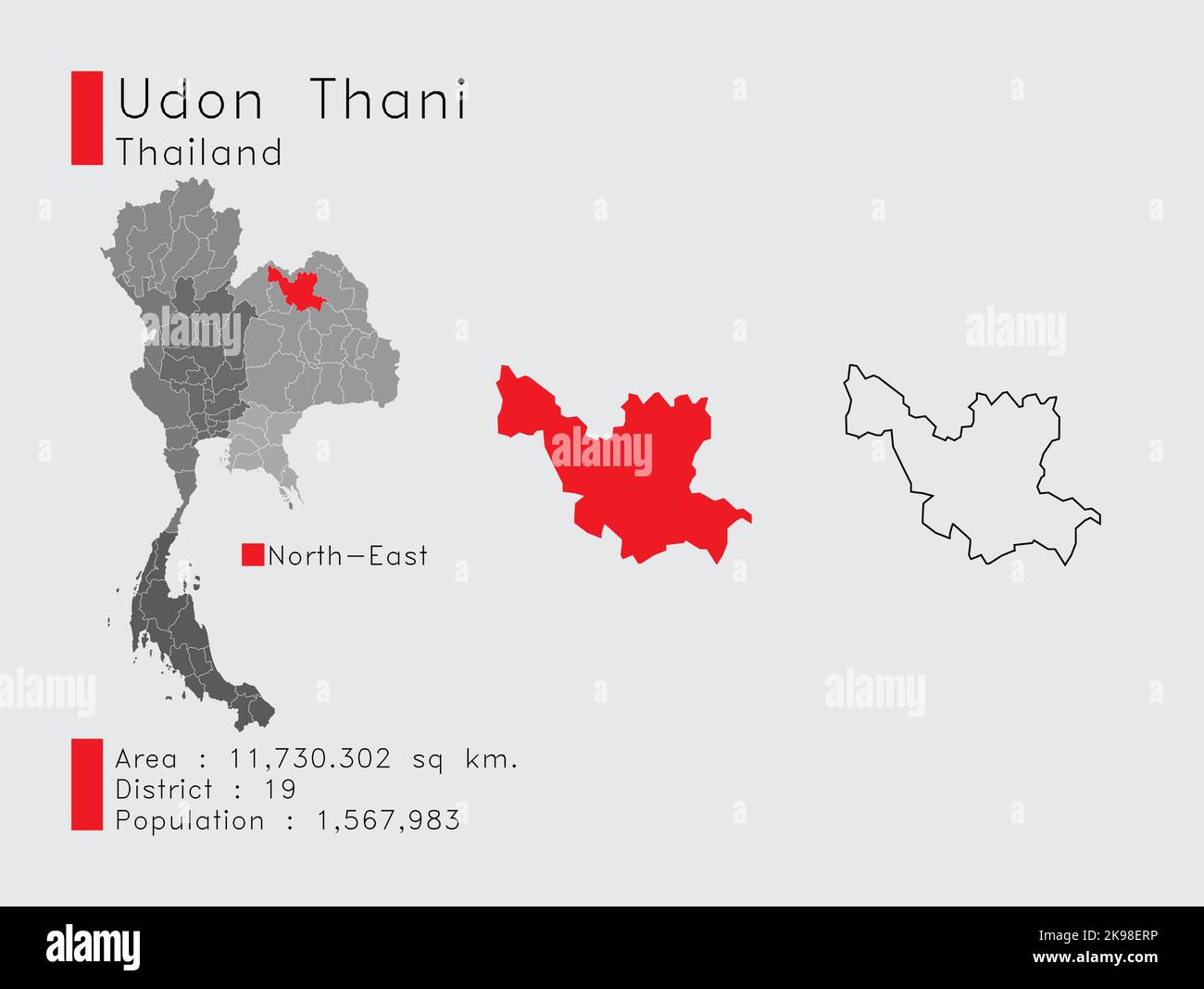 Udon thani outline map hi-res stock photography and images - Alamy