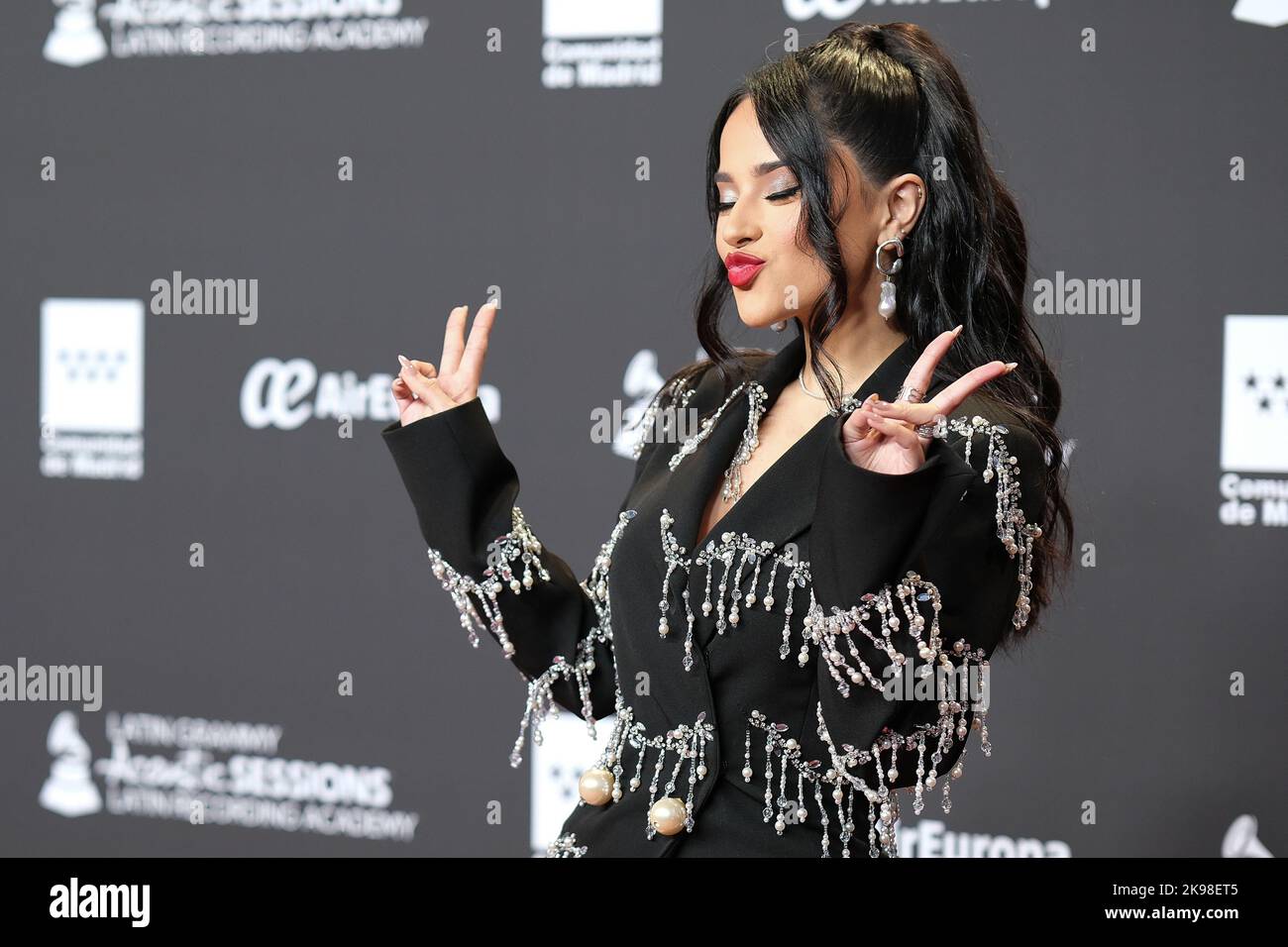 Madrid, Spain. 26th Oct, 2022. American singer Rebbeca Marie Gómez ...