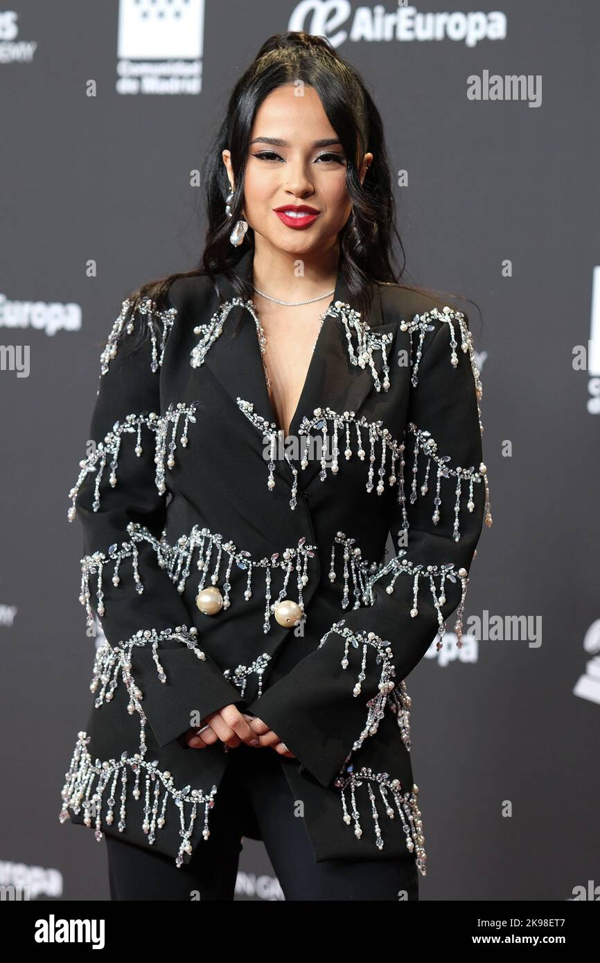 Madrid, Spain. 26th Oct, 2022. American singer Rebbeca Marie Gómez ...