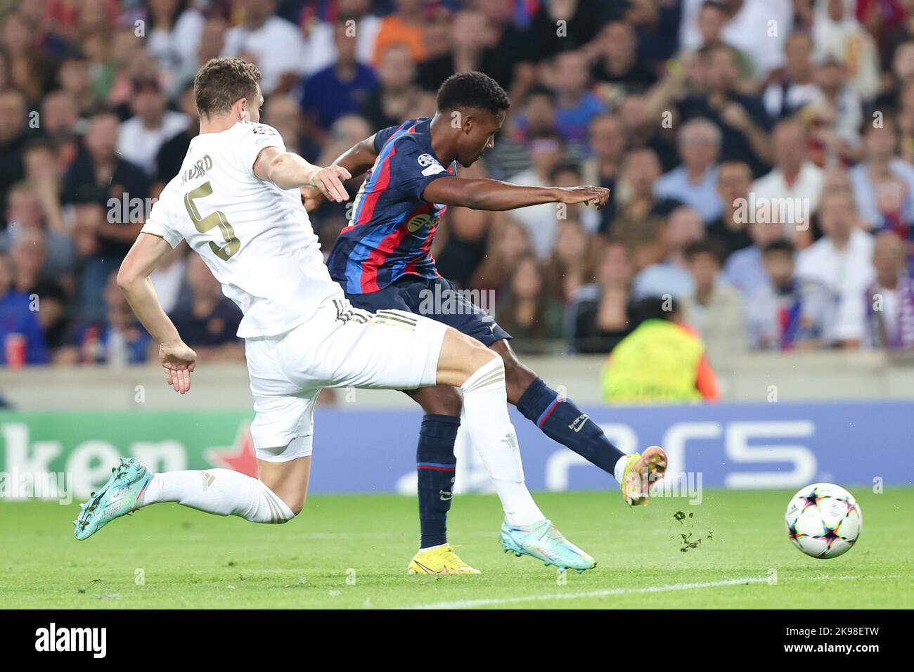 BARCELONA, Spain. , . Ansu Fati of FC Barcelona during the UEFA ...