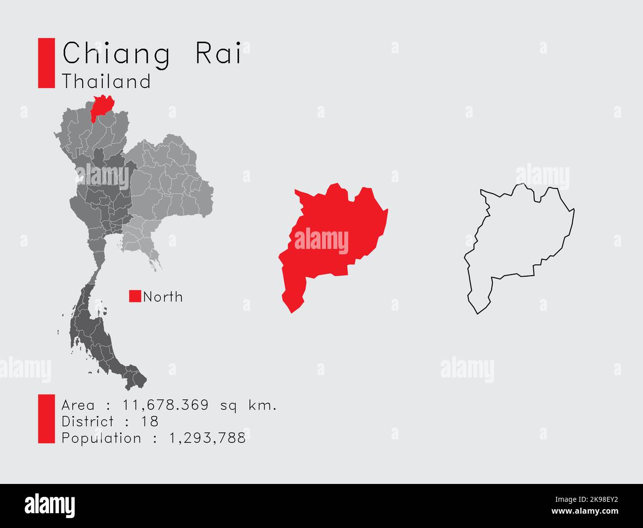 A Set of Infographic Elements for the Province Chiang Rai Position in ...