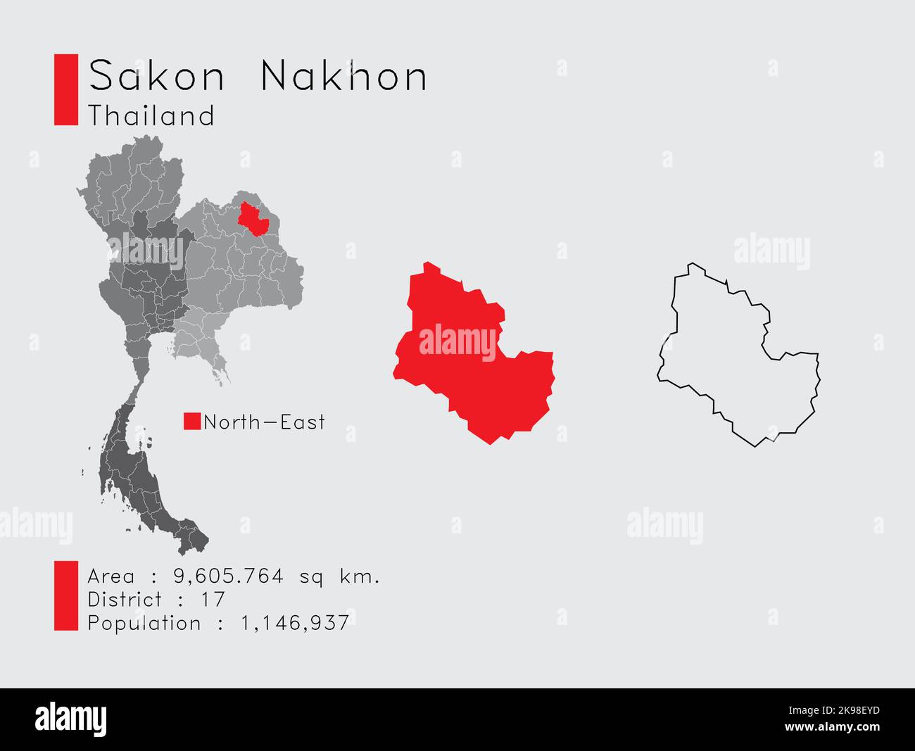 Vector map of sakon nakhon hi-res stock photography and images - Alamy