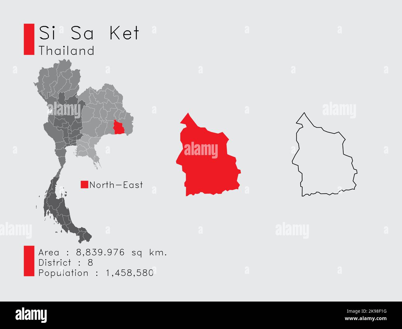 Map of si sa ket hi-res stock photography and images - Alamy