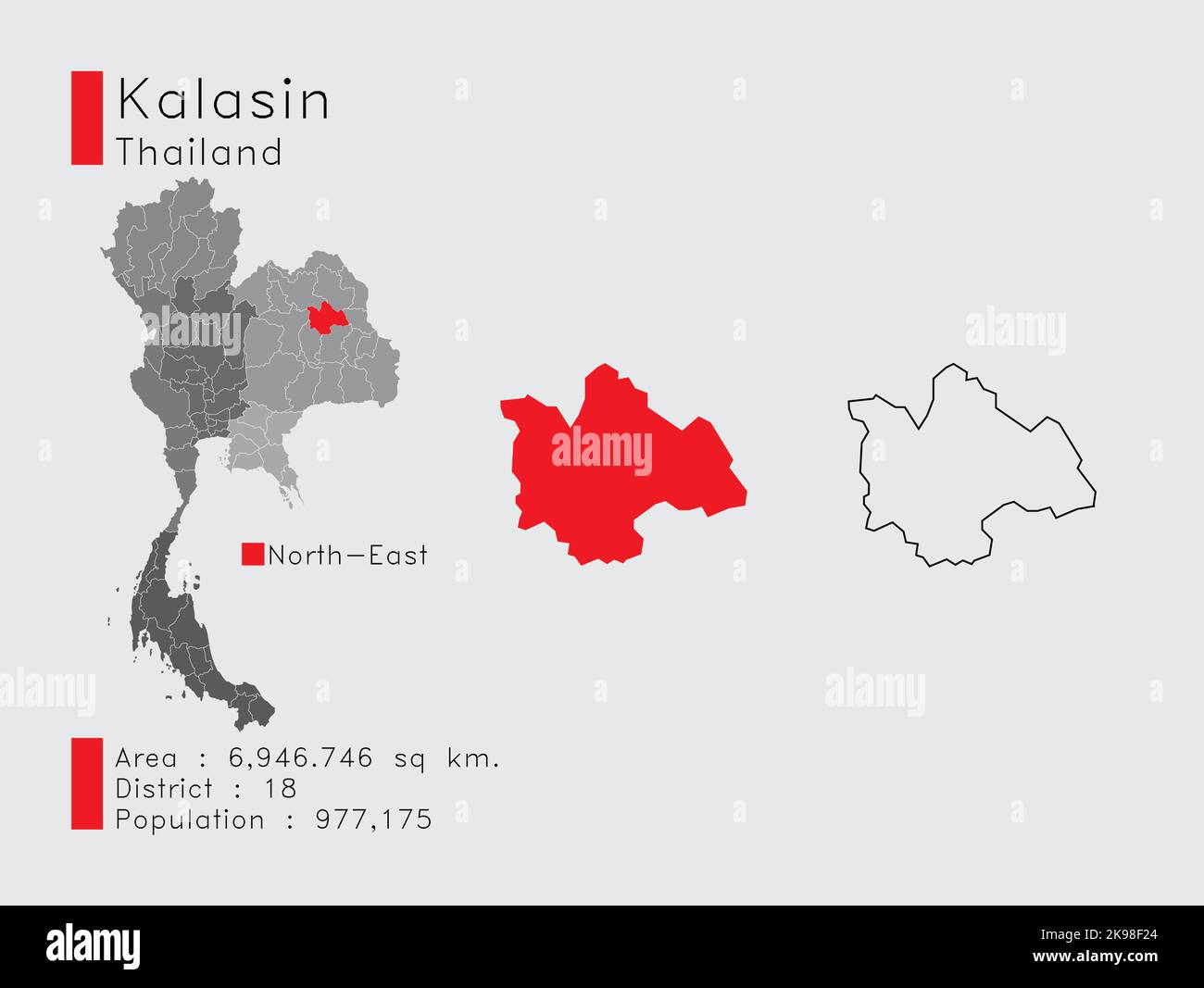 Kalasin outline map hi-res stock photography and images - Alamy