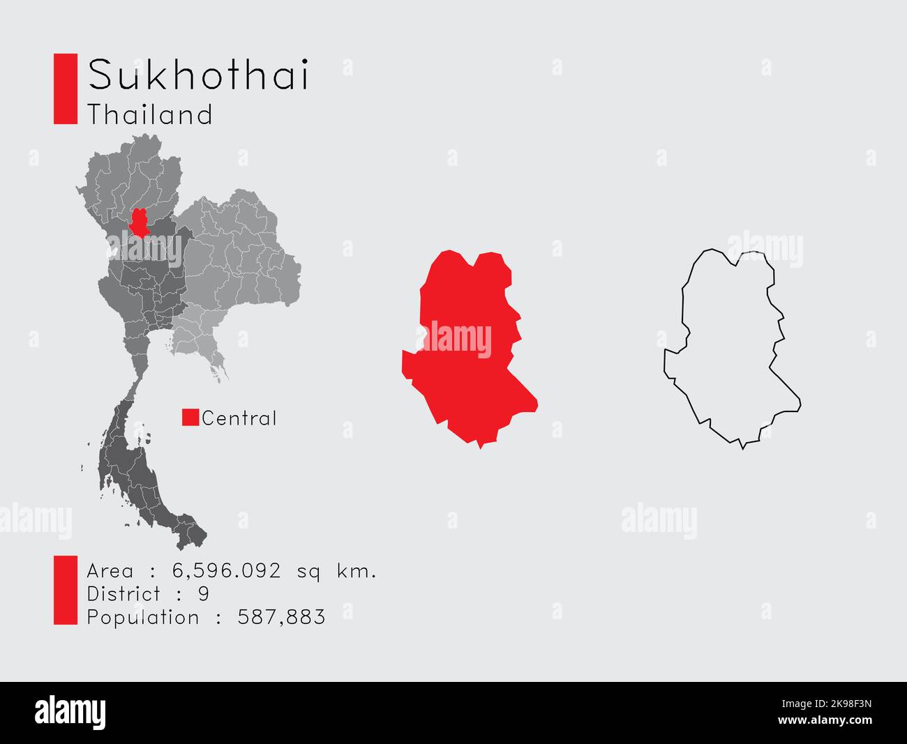 Sukhothai outline map hi-res stock photography and images - Alamy