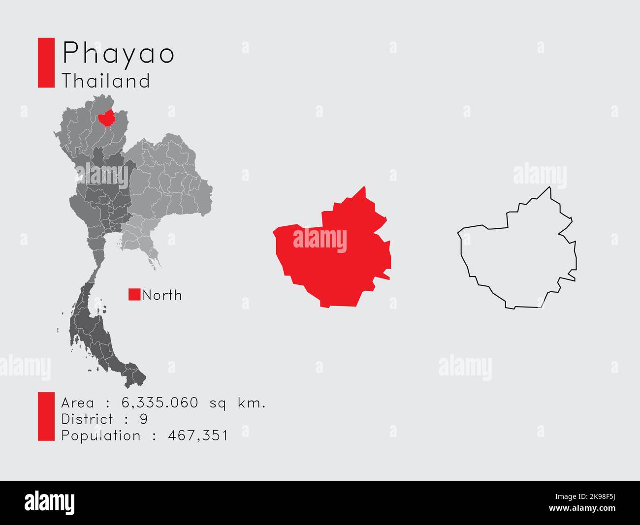 Vector map of phayao hi-res stock photography and images - Alamy