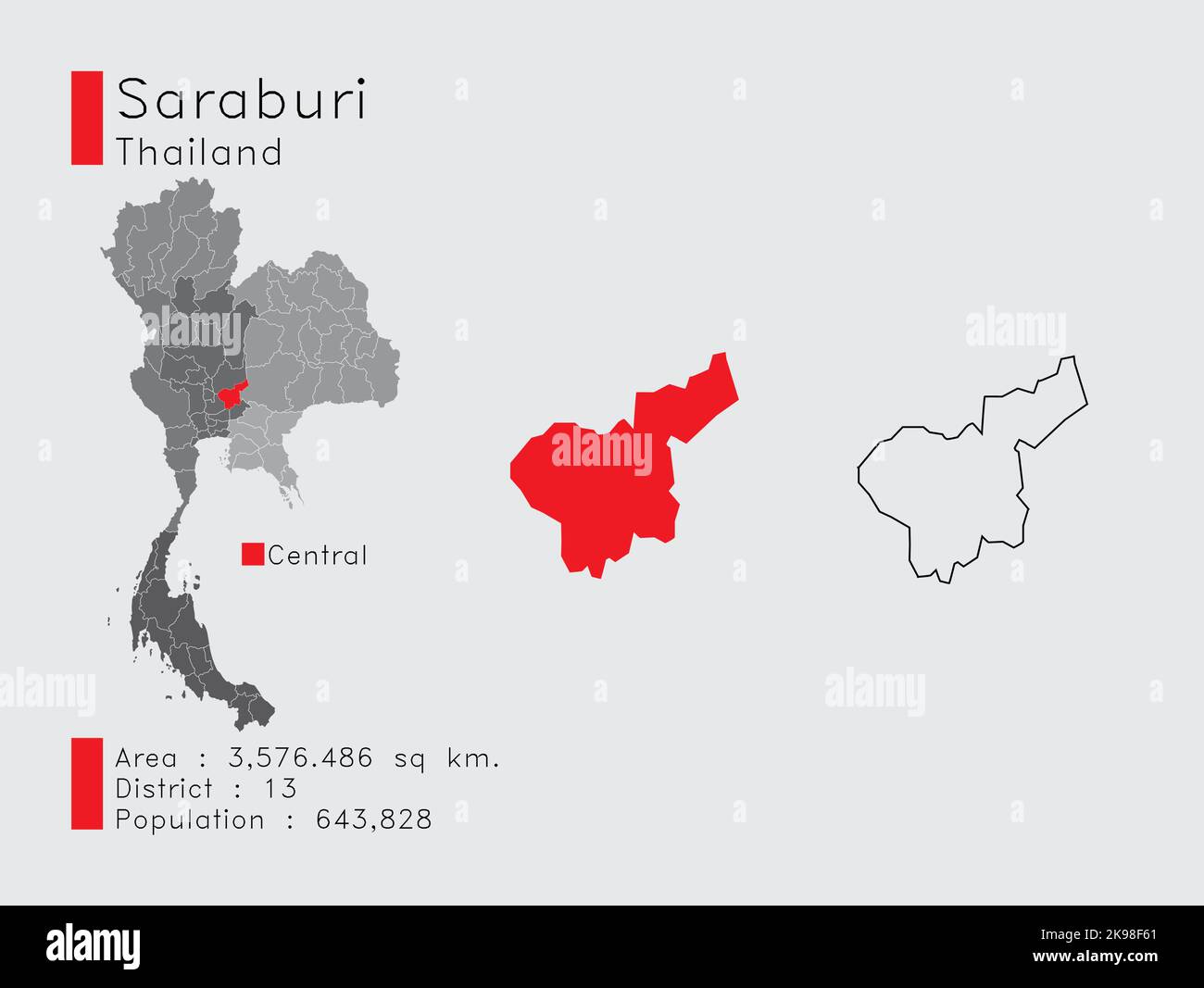Saraburi outline map hi-res stock photography and images - Alamy