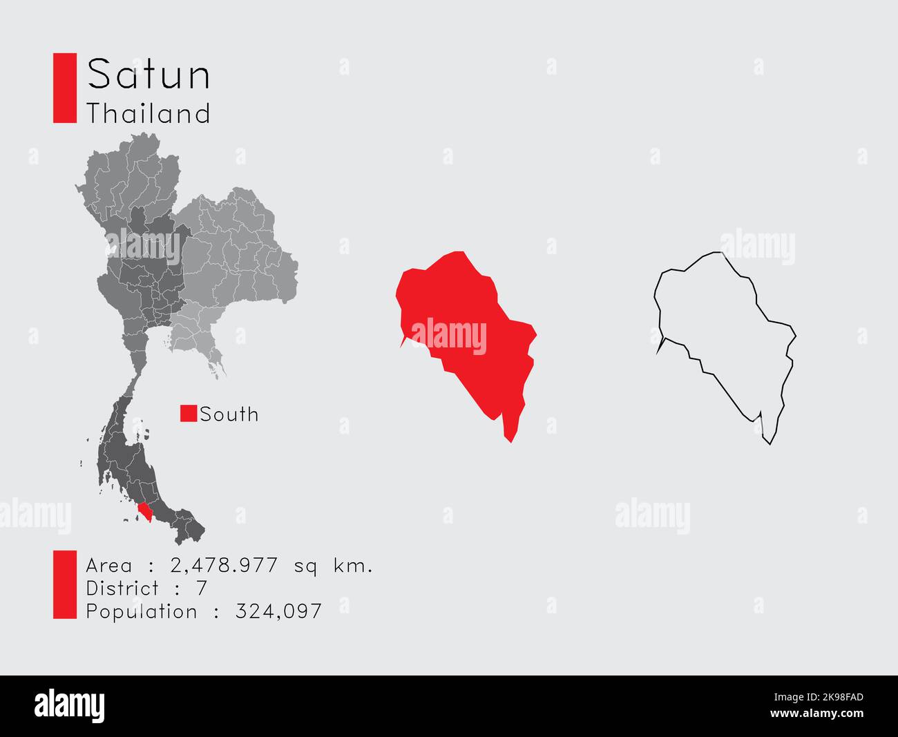 Satun vector map hi-res stock photography and images - Alamy
