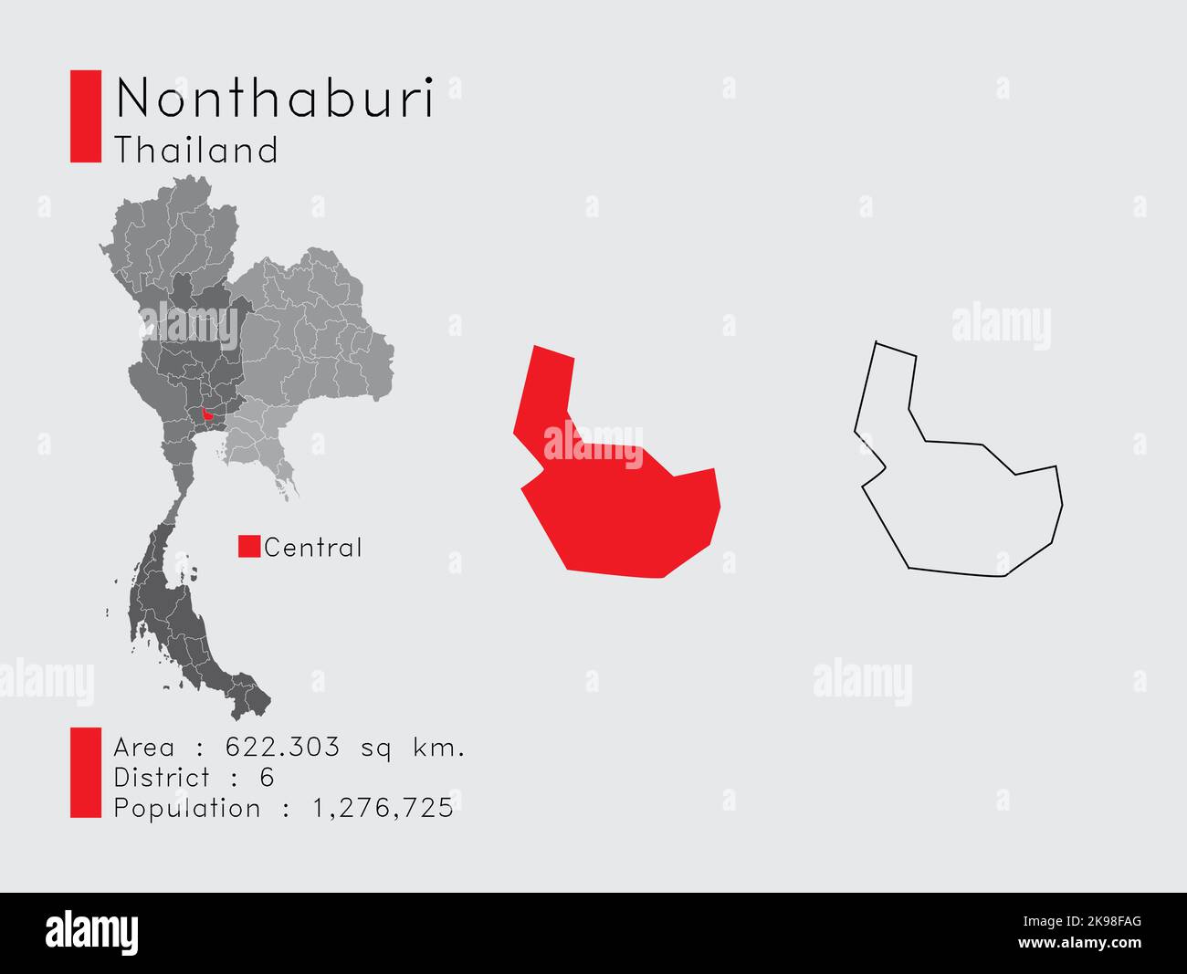 Nonthaburi vector outline map hi-res stock photography and images - Alamy