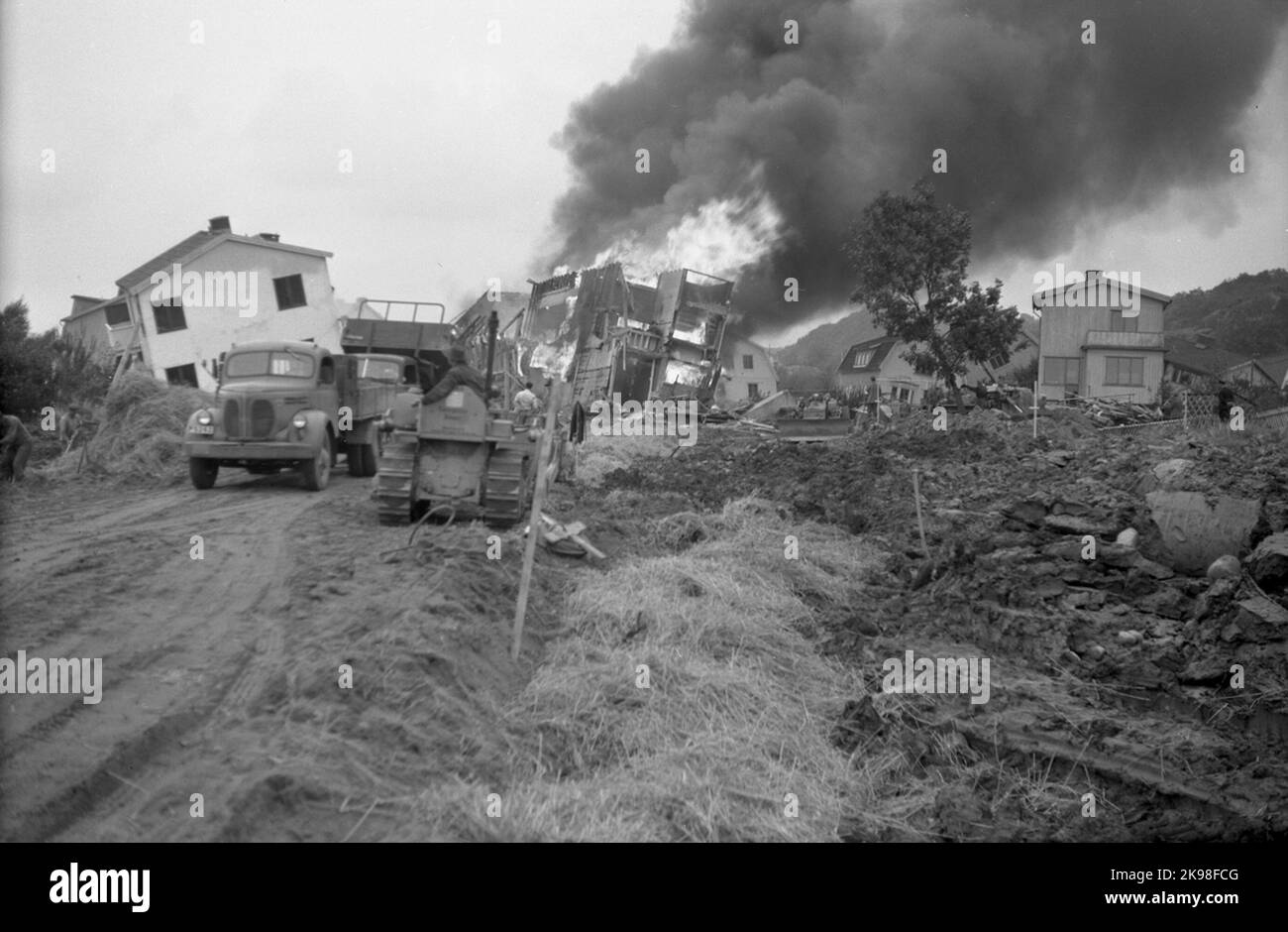Surte disaster. (8.16 pm). More than 30 residential buildings were ...