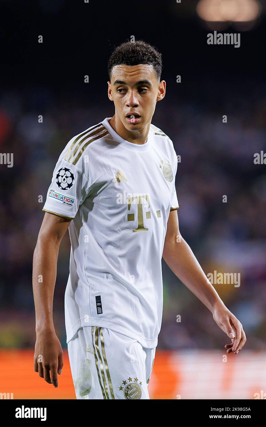 Barcelona, Spain. 26th Oct, 2022. Musiala in action during the Uefa ...