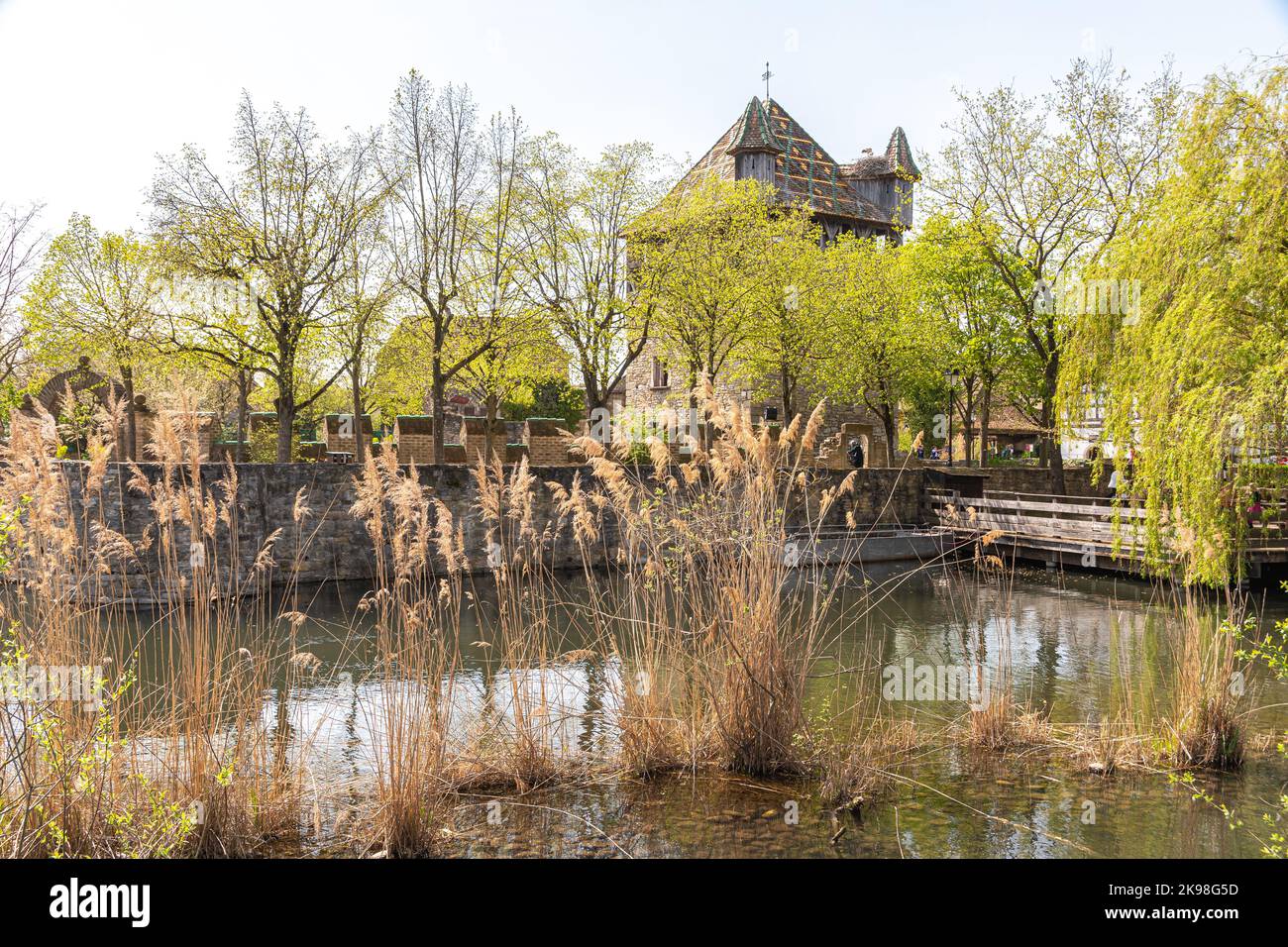 Traditional old alsatian forte or castle in the Ecomuseum Alsace in ...