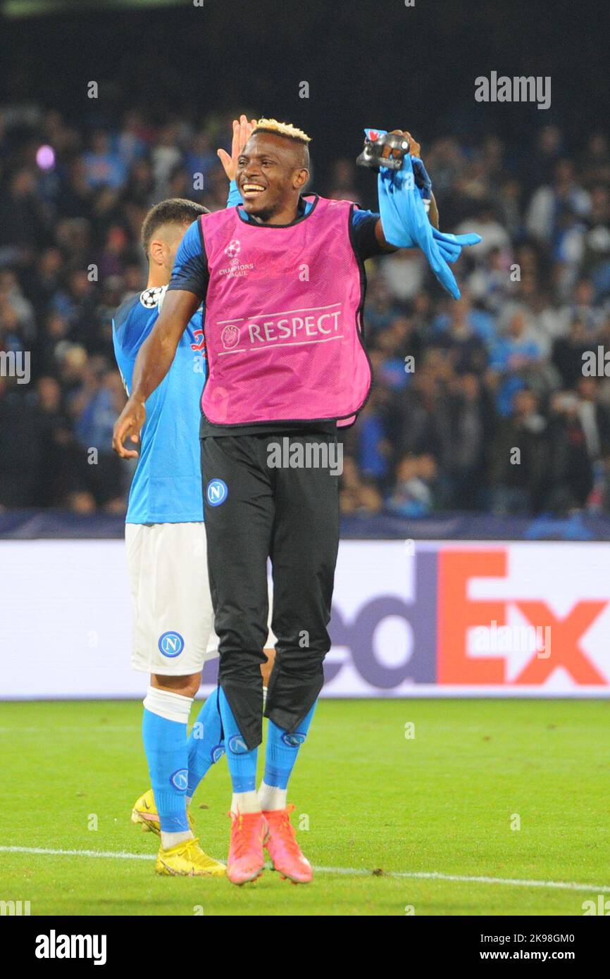 Naples, Italy, 26/10/2022. Victor Osimhen of SSC Napoli celebrate the ...