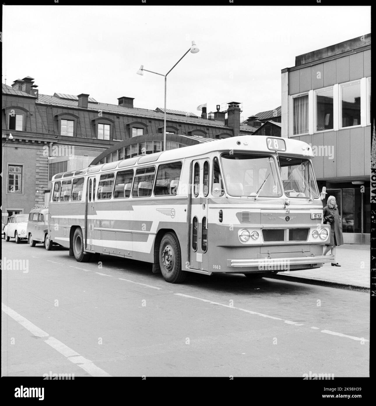 State Railways SJ Fast bus. The parking lot/bus center ...